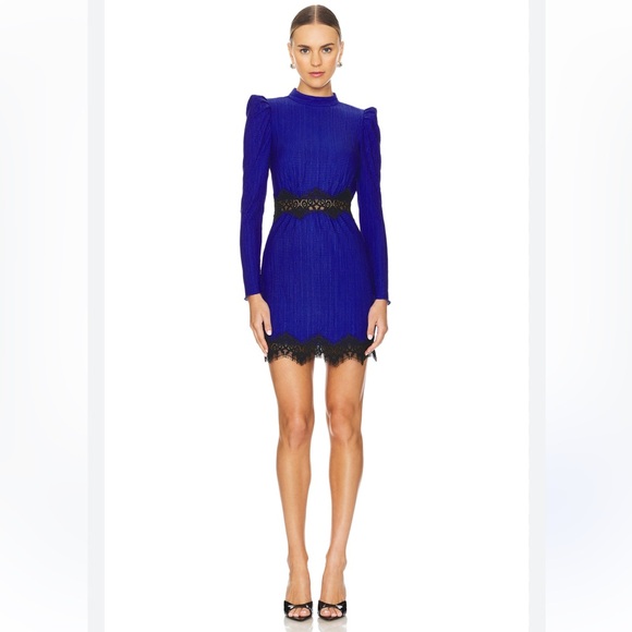 SAYLOR | Dresses | Saylor Royal Blue Dress With Black Lace M | Poshmark